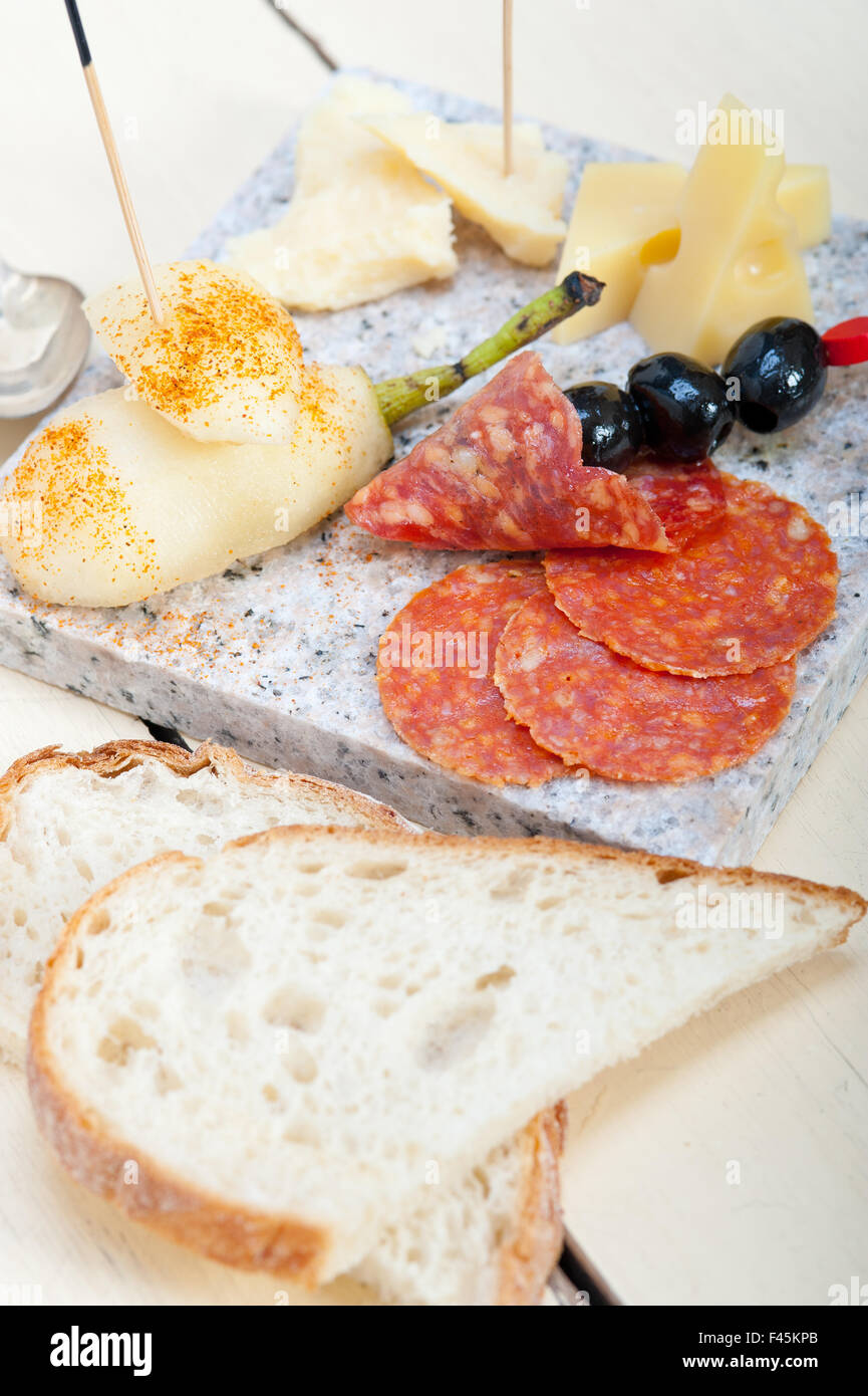 mix cold cut with fresh pears Stock Photo - Alamy