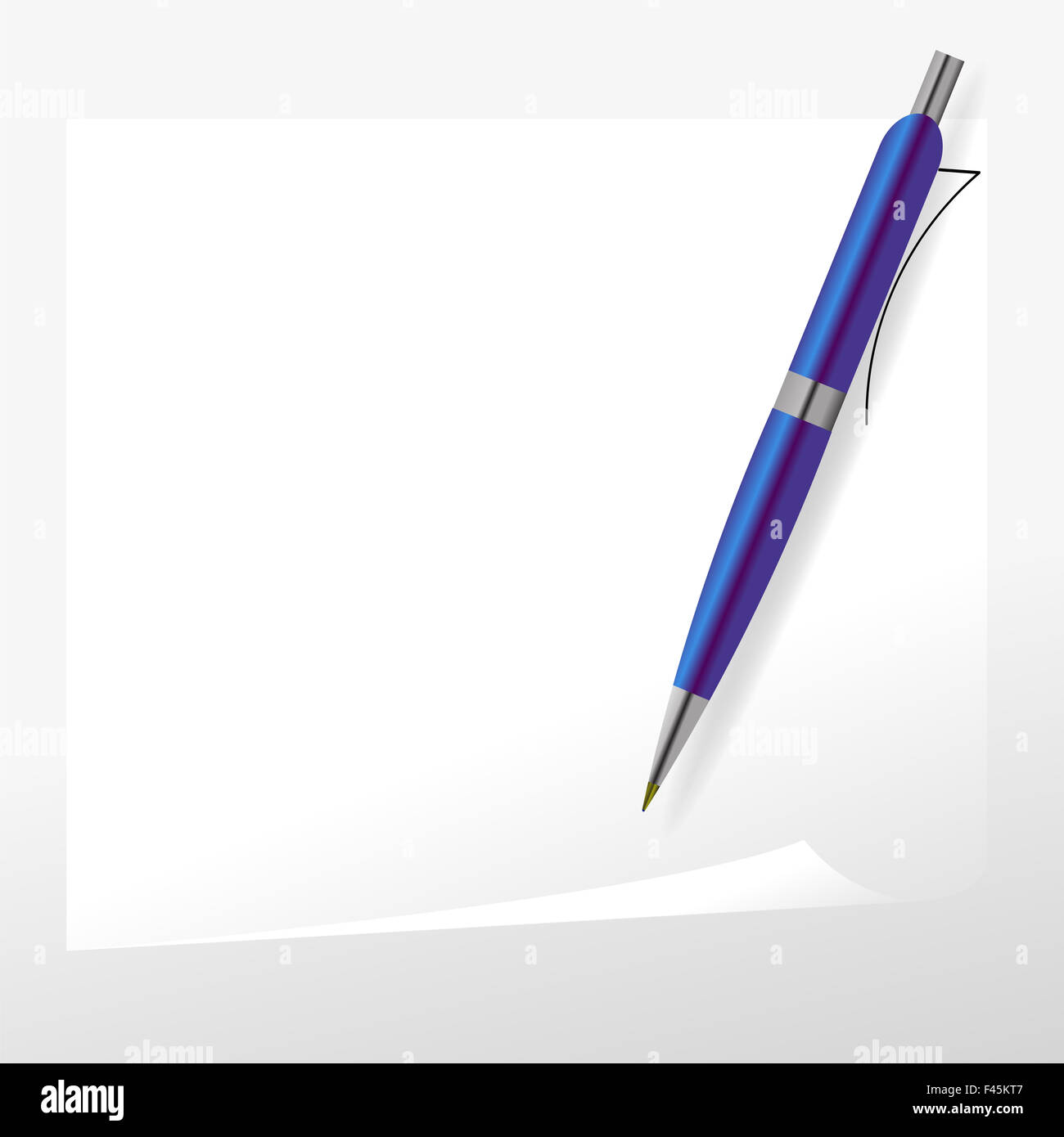 Blue Pen and Paper Stock Photo - Alamy