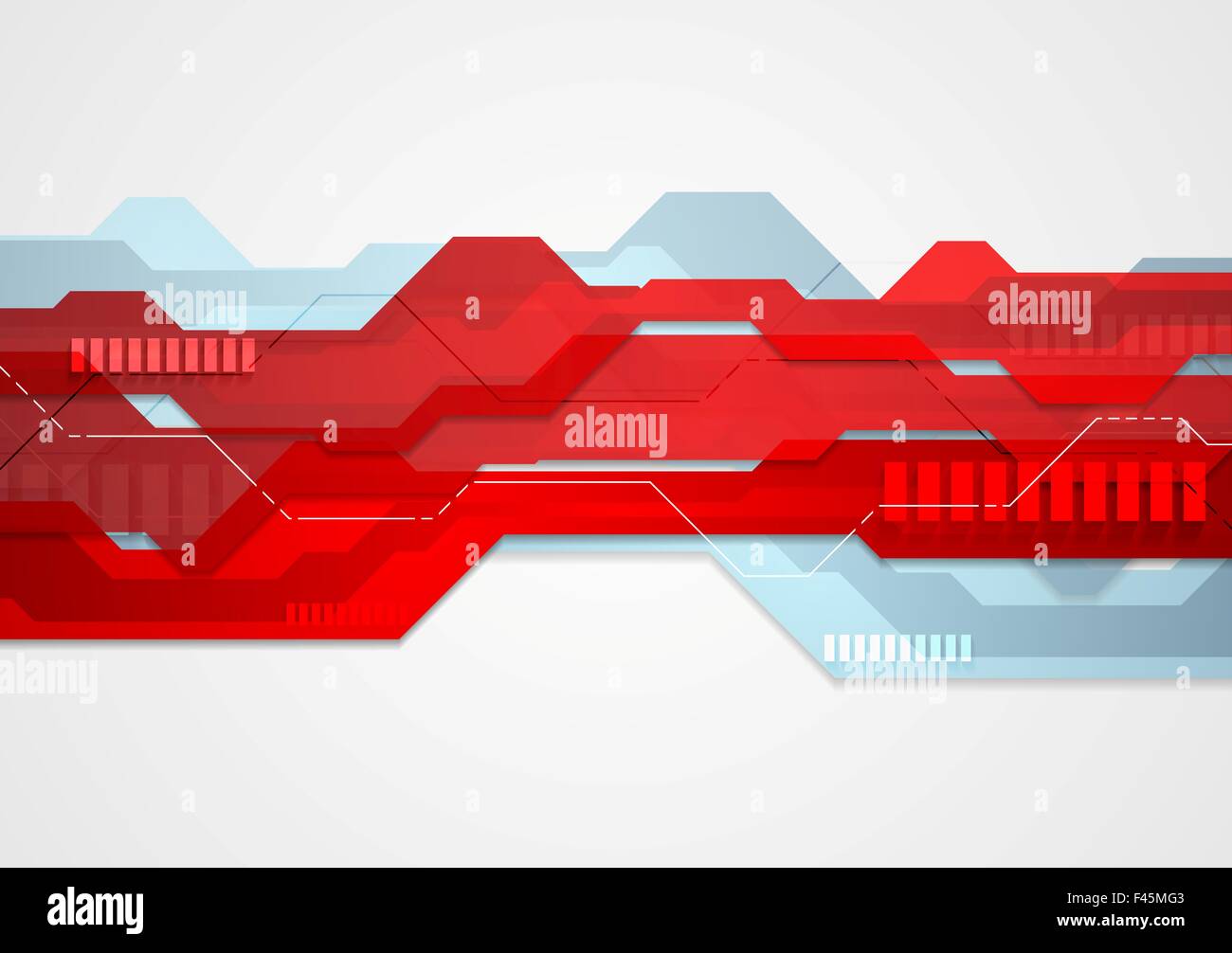 Abstract red blue tech geometric illustration Stock Photo - Alamy