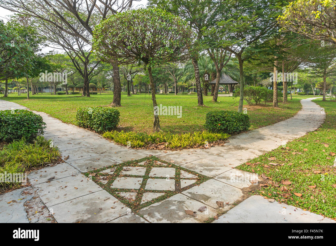 Jogging track at green garden Stock Photo - Alamy