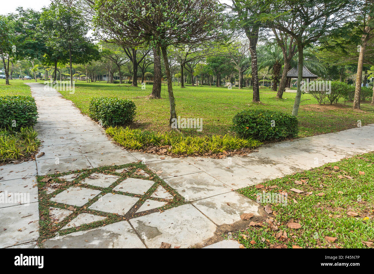 Jogging track at green garden Stock Photo - Alamy