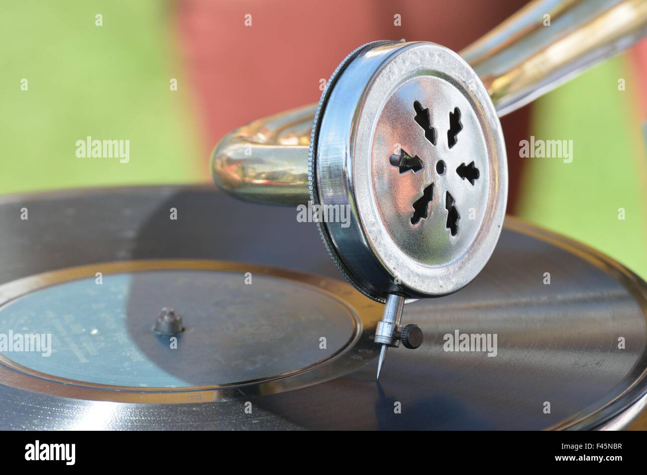 Old fashioned record head Stock Photo - Alamy