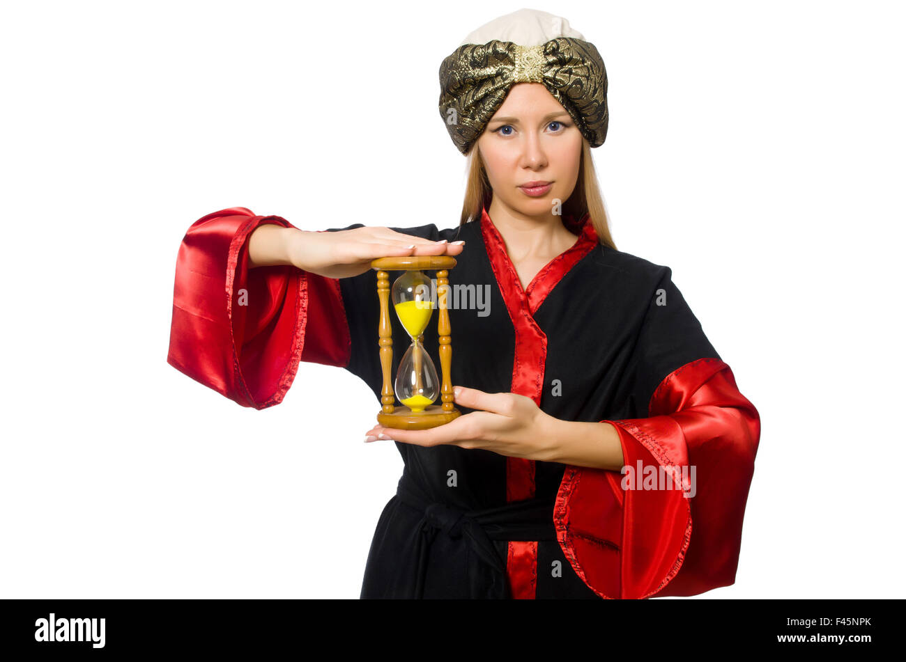 Female magician isolated on white Stock Photo - Alamy