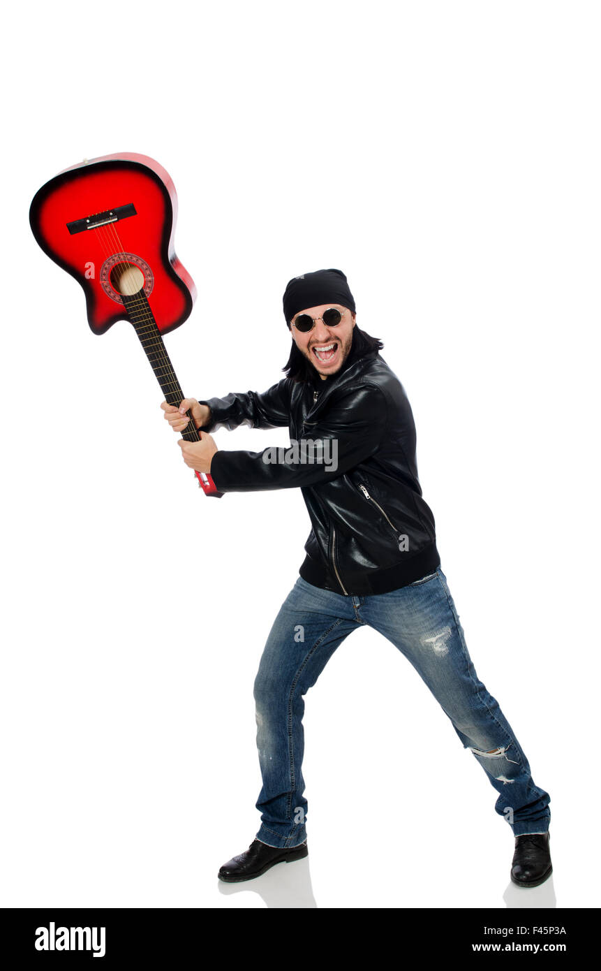 Man smashing guitar hi-res stock photography and images - Alamy