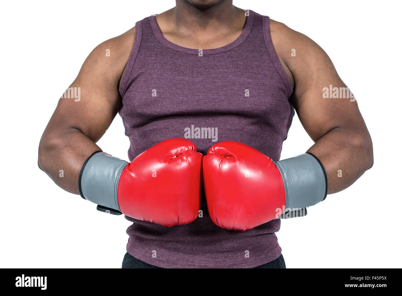 Fit man with boxing gloves Stock Photo - Alamy