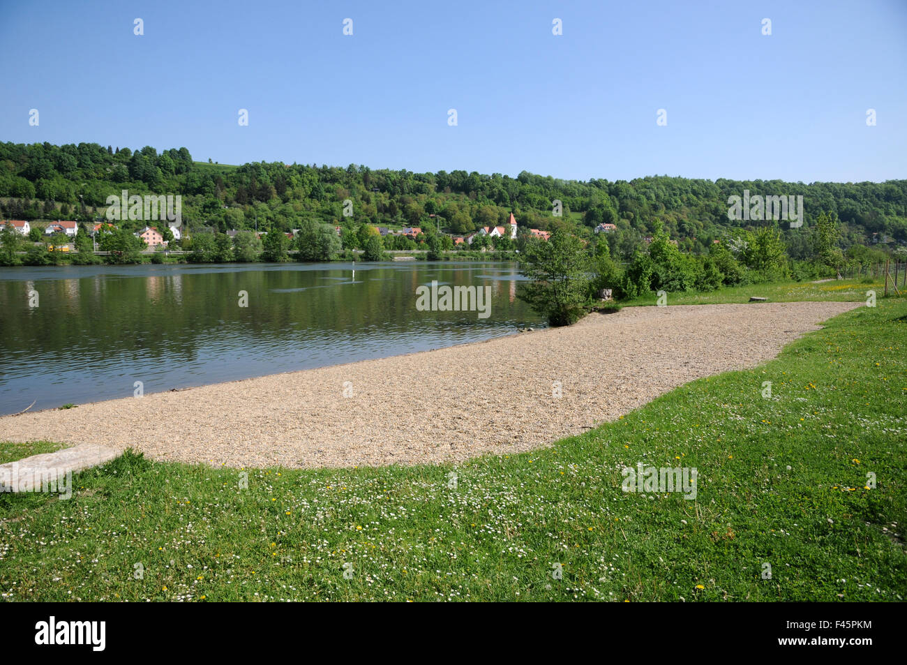 Danube river-bank with gravel Stock Photo - Alamy