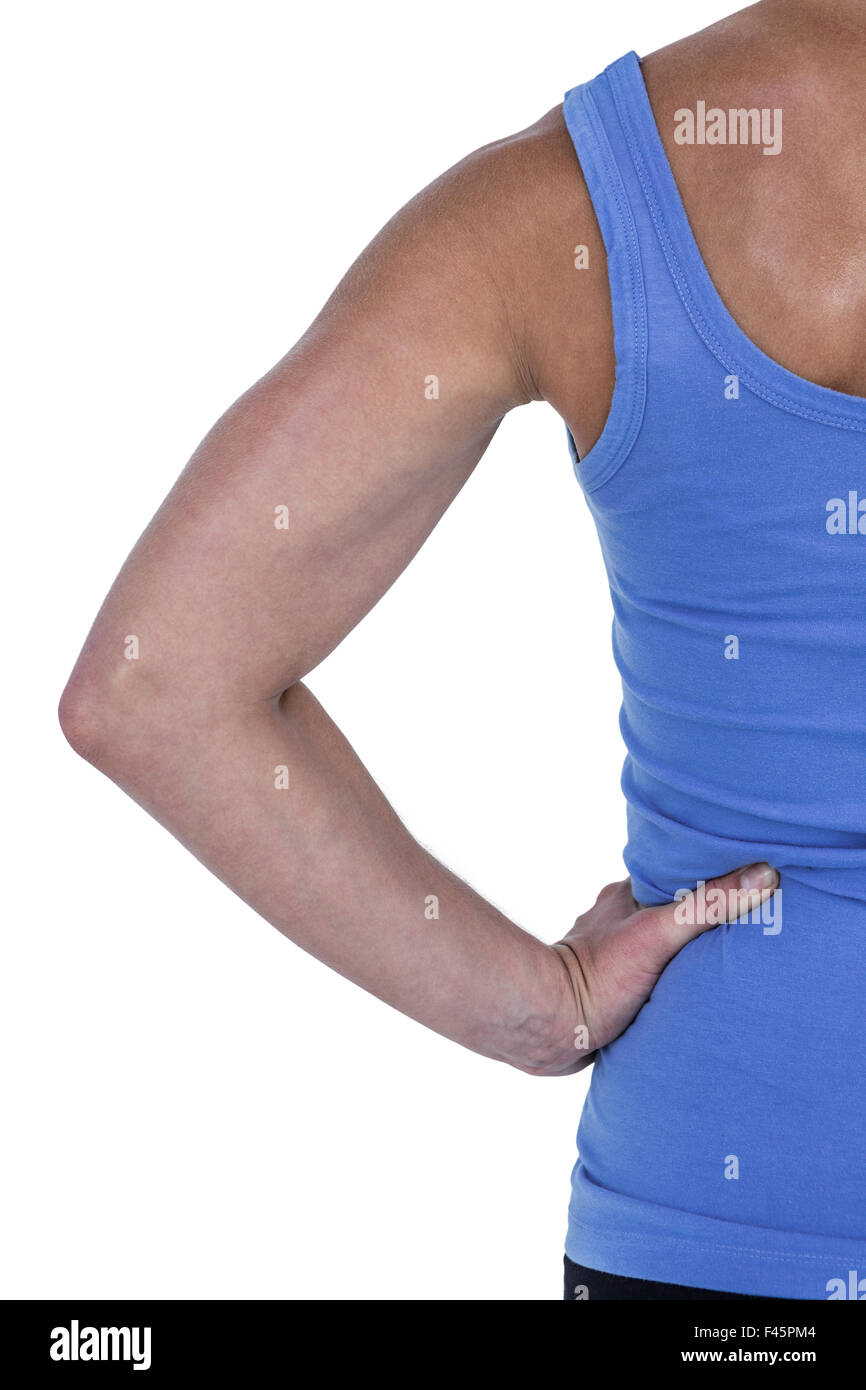 Back view of muscular woman Stock Photo - Alamy