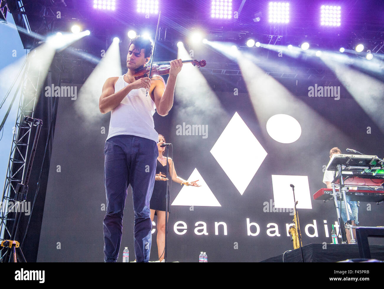 Musician Milan Neil Amin-Smith of Clean Bandit performs on stage during ...