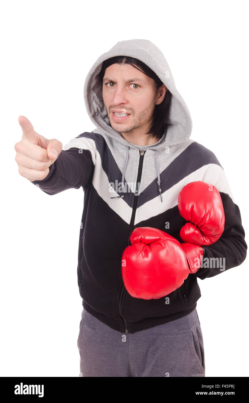 Funny boxer isolated on the white Stock Photo - Alamy