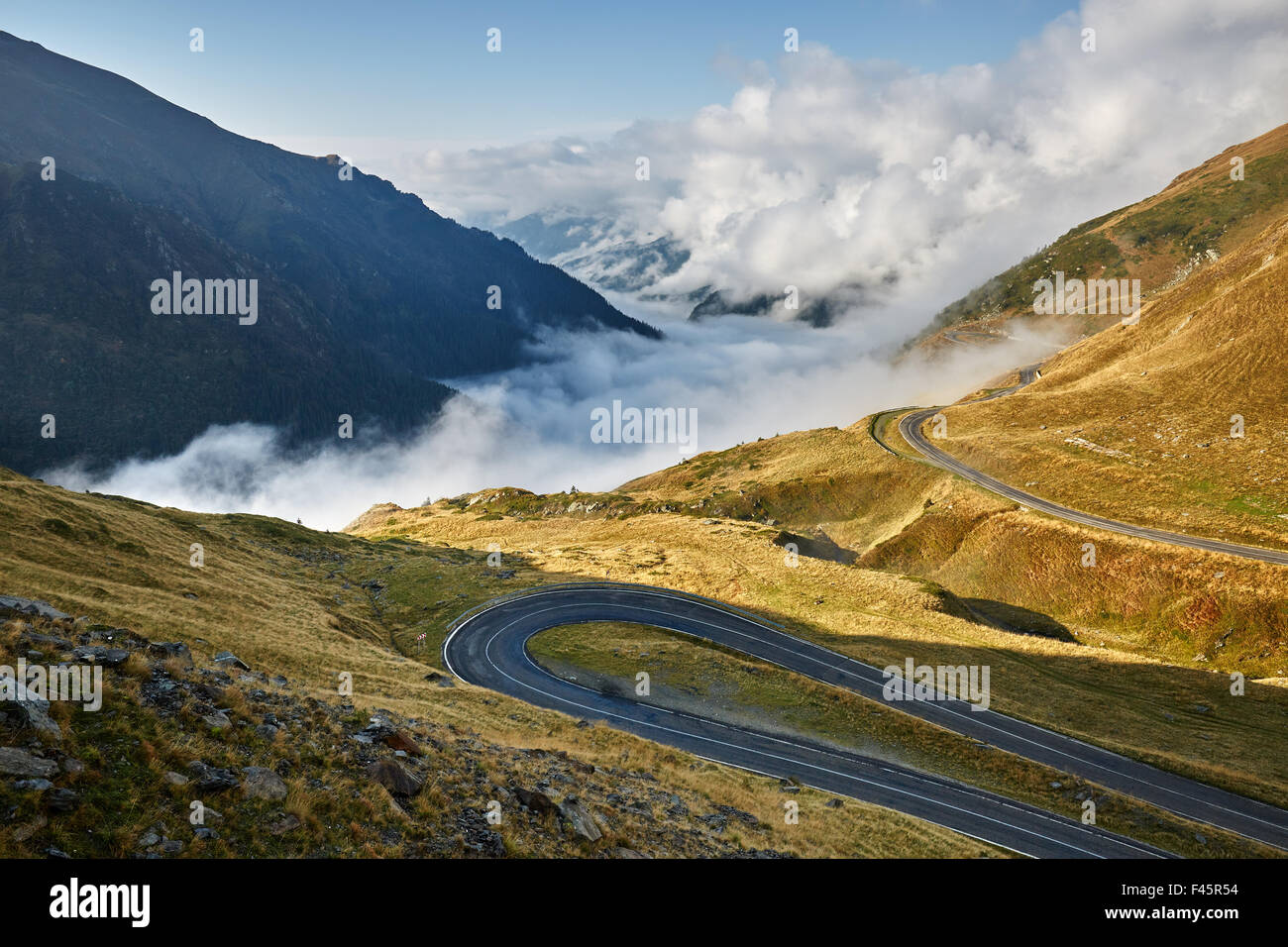 Landscape with Transfagarasan highway in Romanian mountains Stock Photo ...