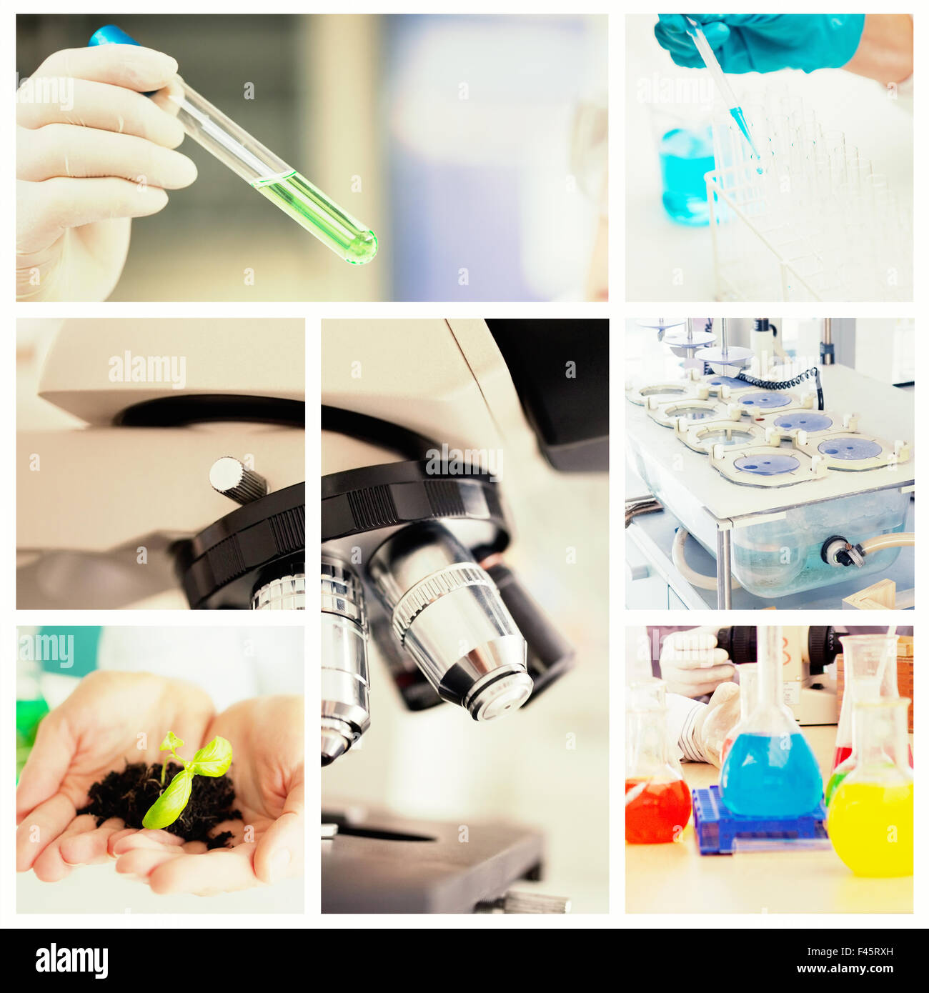 Collage of a microscope hi-res stock photography and images - Alamy