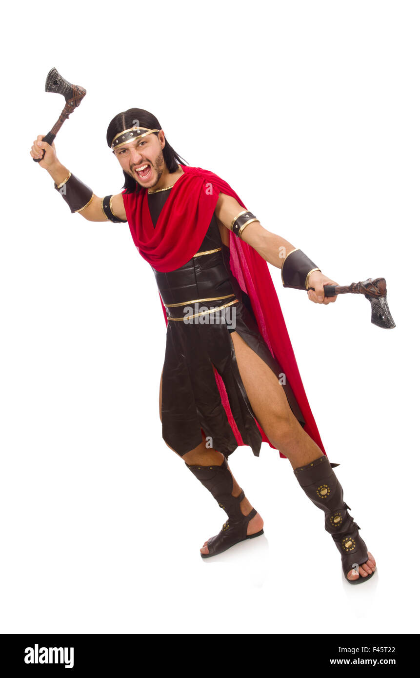 Gladiator isolated on white Stock Photo - Alamy