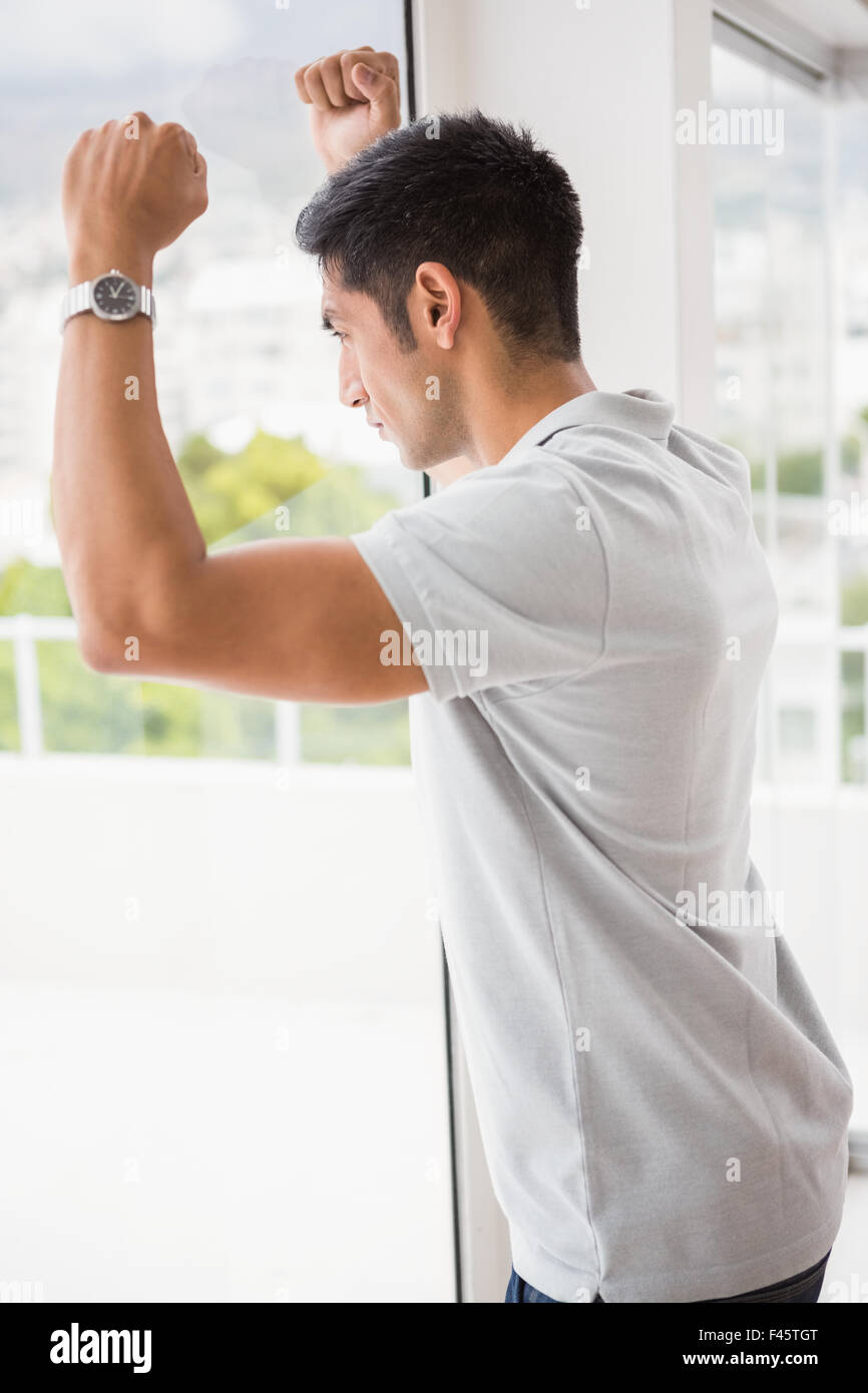 Man leaning against window hi-res stock photography and images - Alamy