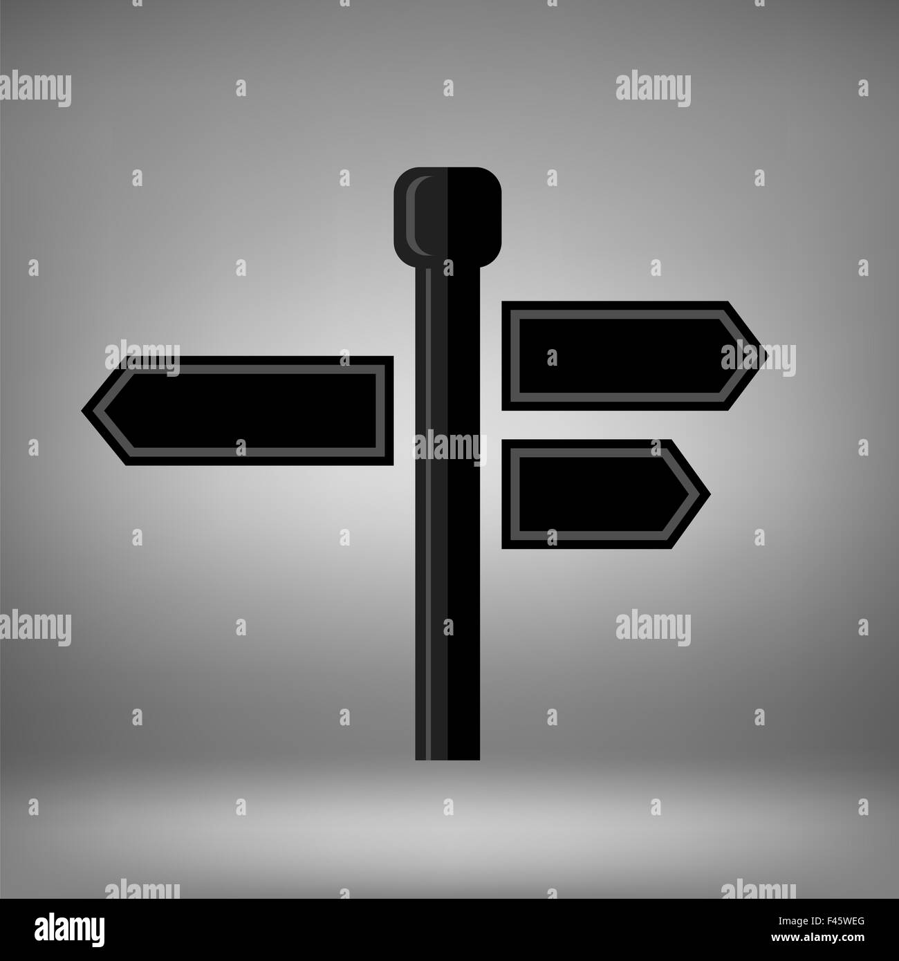Blank destination signpost Black and White Stock Photos & Images - Alamy