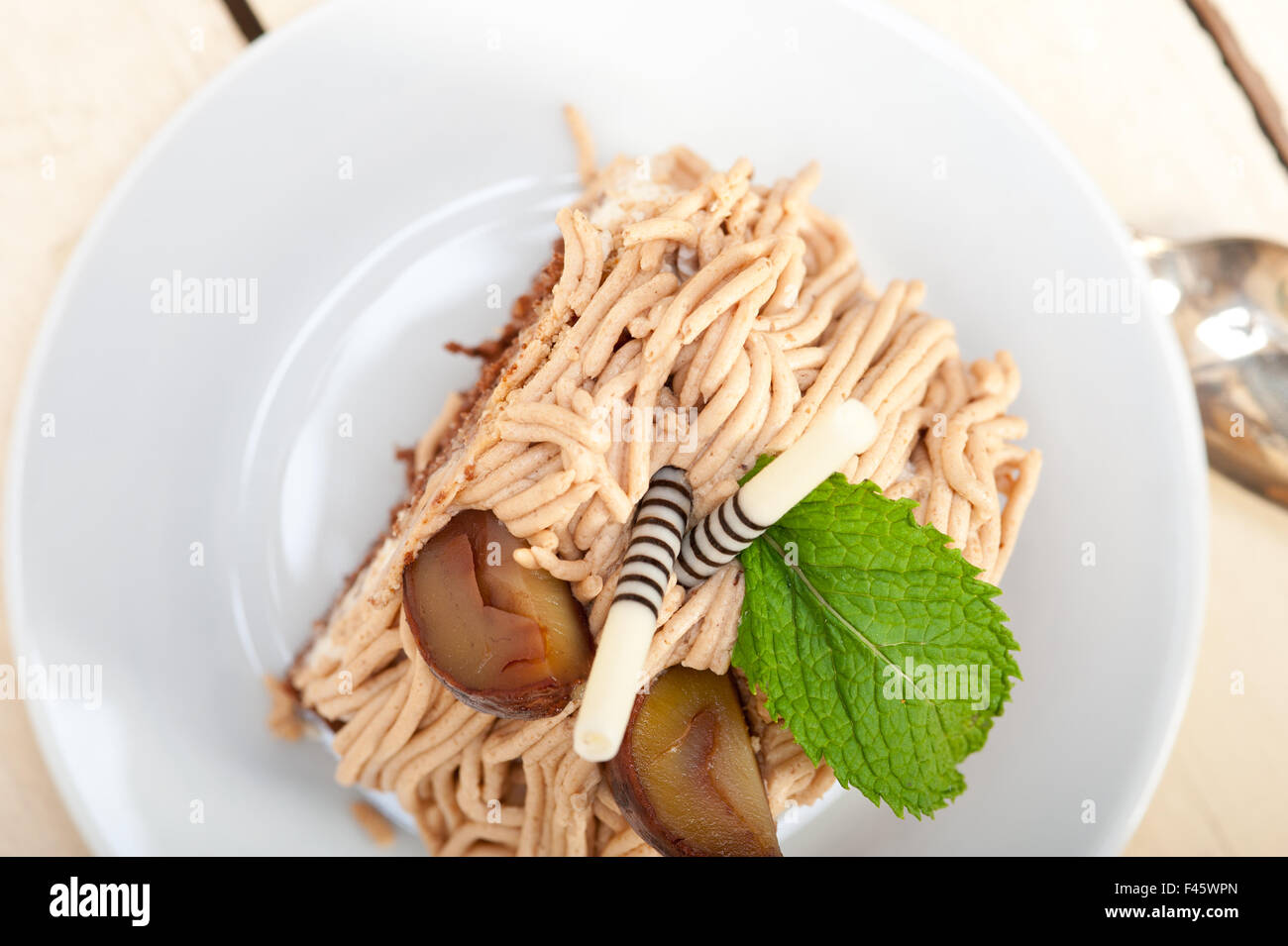 chestnut cream cake dessert Stock Photo - Alamy