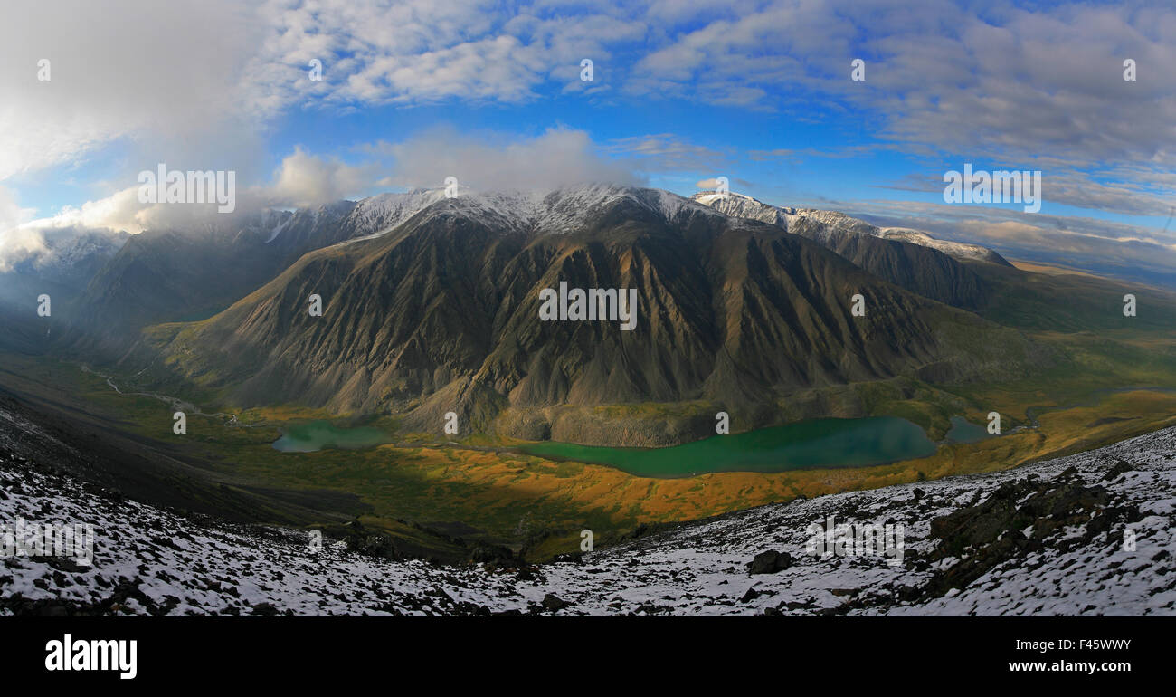 View to River Naryn-gol gorge at Chikhacheva Range, Mount Boguty area ...