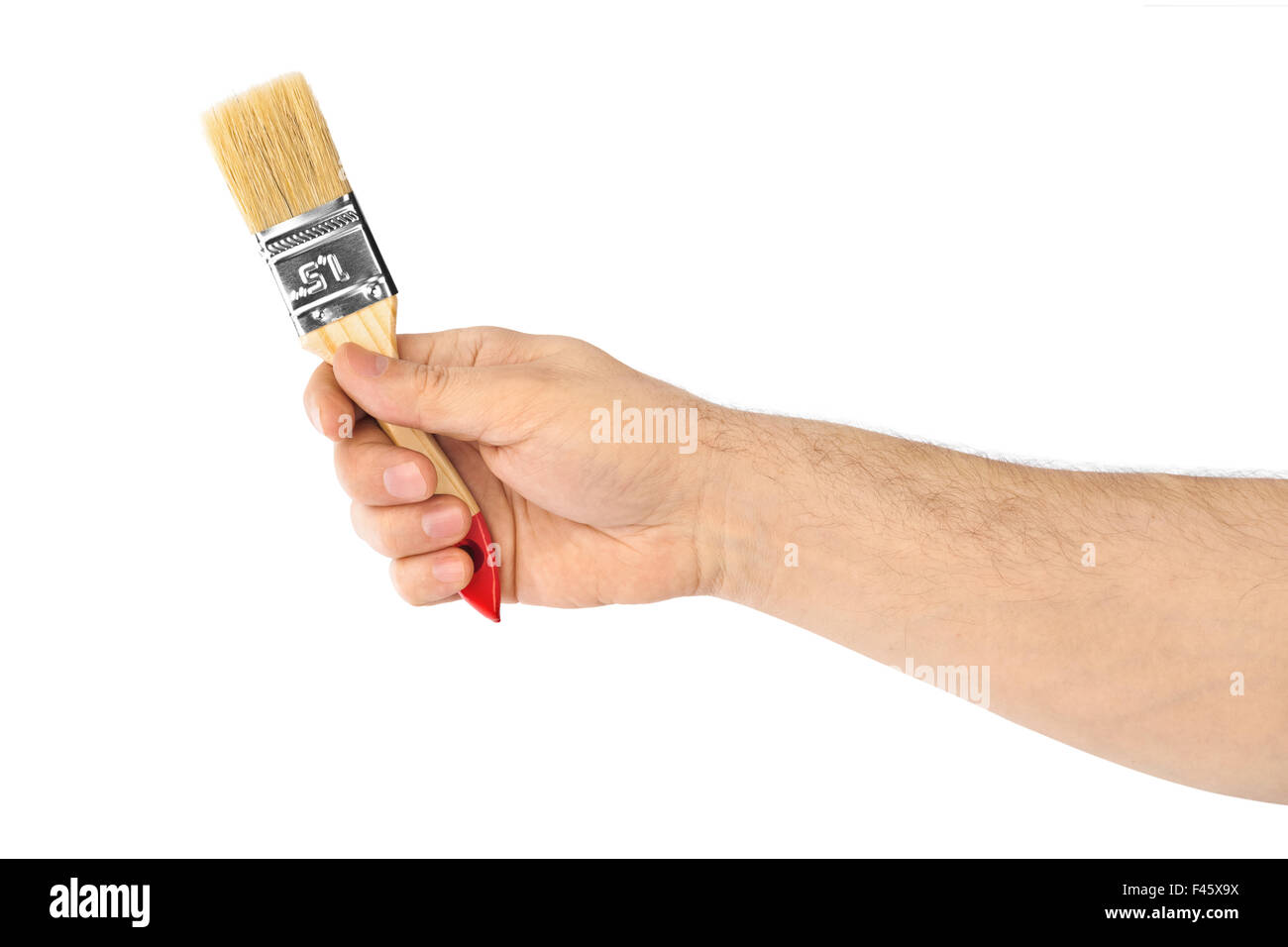 Hand with brush Stock Photo - Alamy