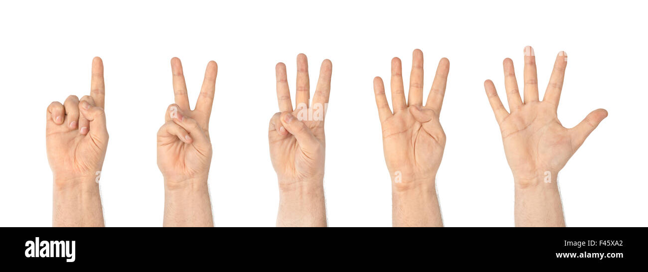 Counting hands (1 to 5 Stock Photo - Alamy