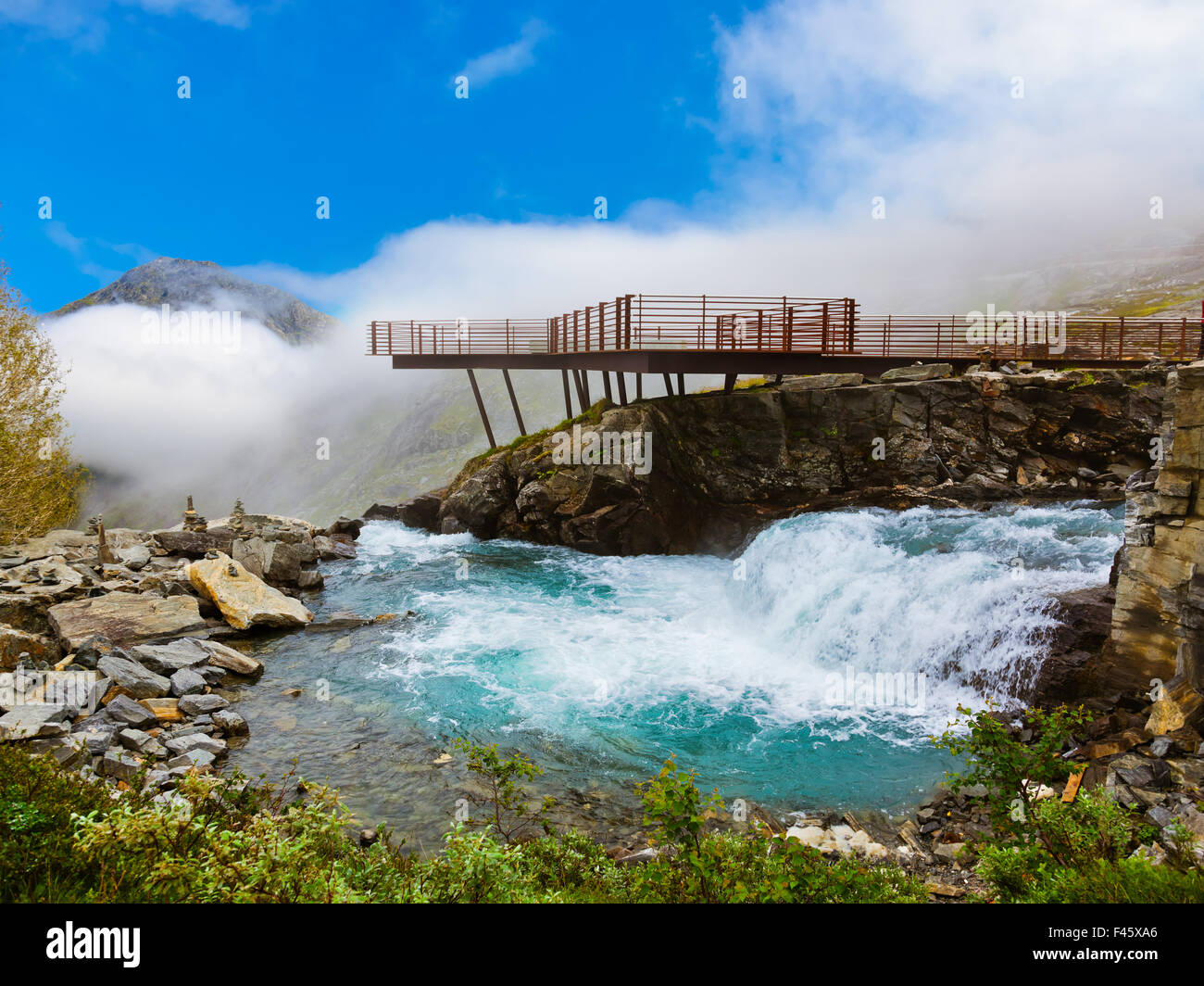 Stigfossen waterfall and viewpoint - Norway Stock Photo - Alamy