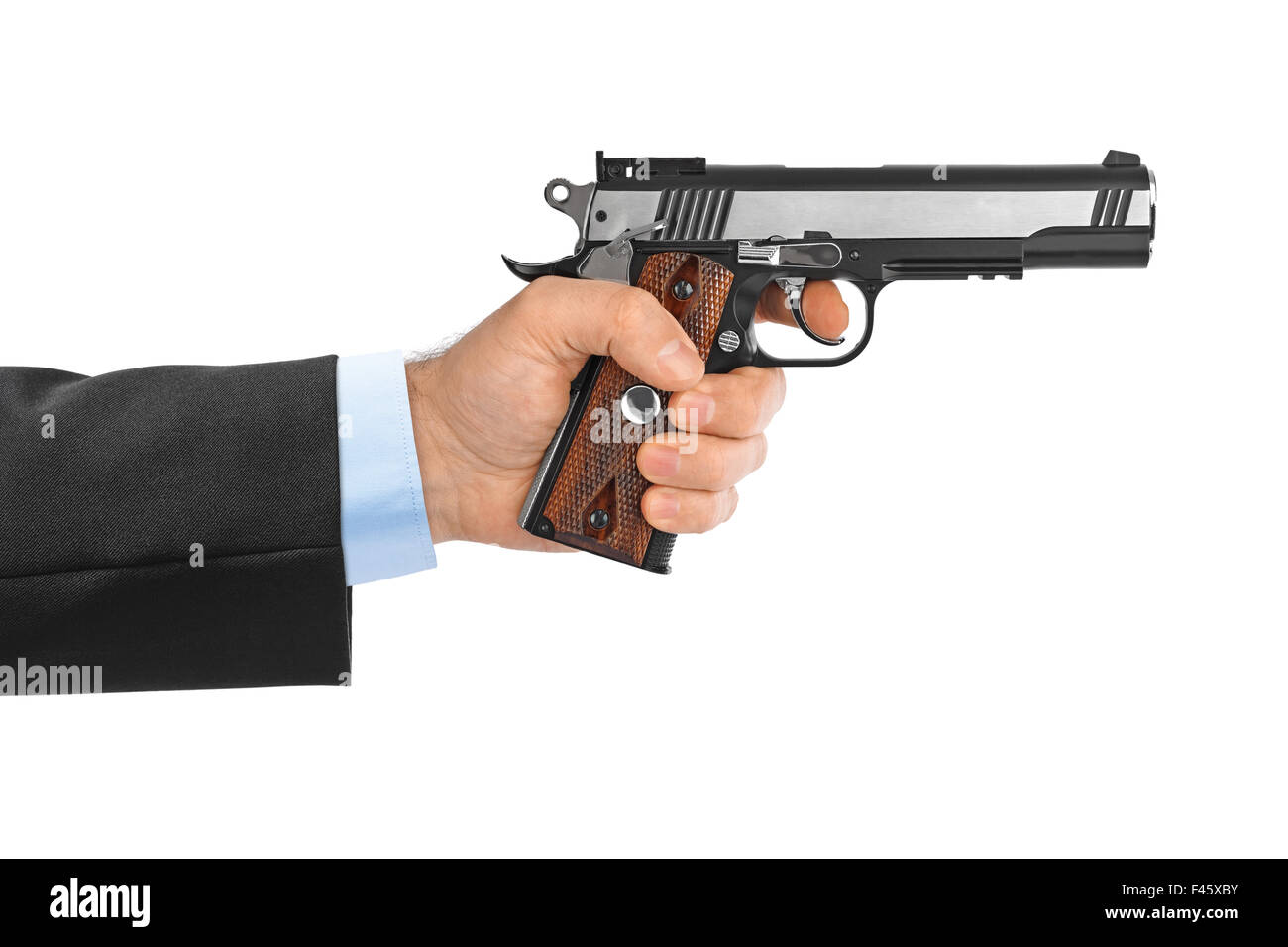 Hand with pistol Stock Photo - Alamy