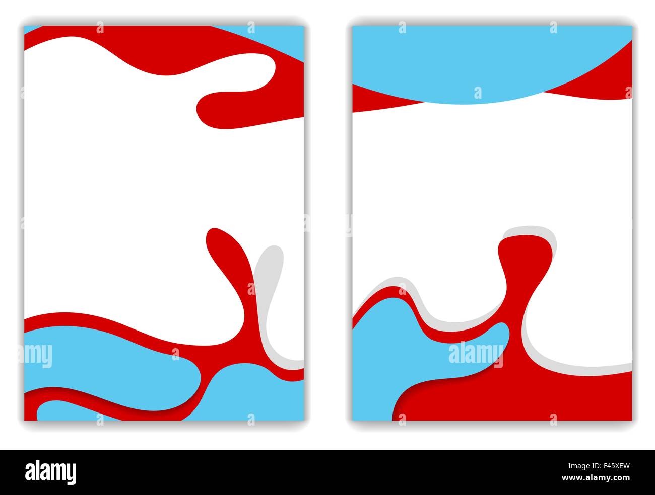 Wavy shapes vector flyer design Stock Photo - Alamy