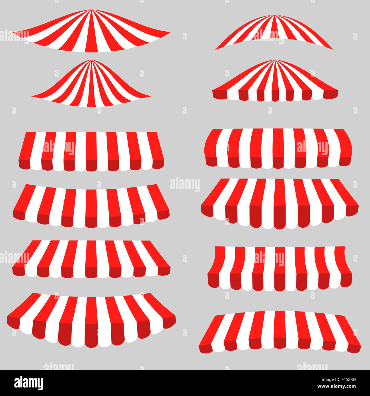 Set of Red White Tents Stock Photo - Alamy