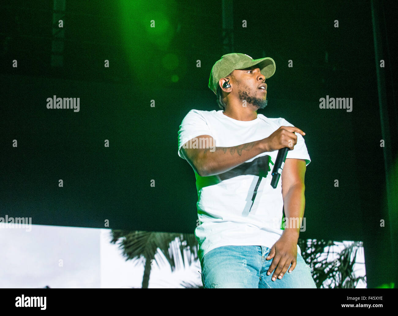 Recording artist Kendrick Lamar performs onstage during day 3 of the ...