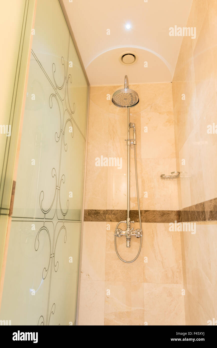 Modern bathroom interior with bathtub Stock Photo - Alamy