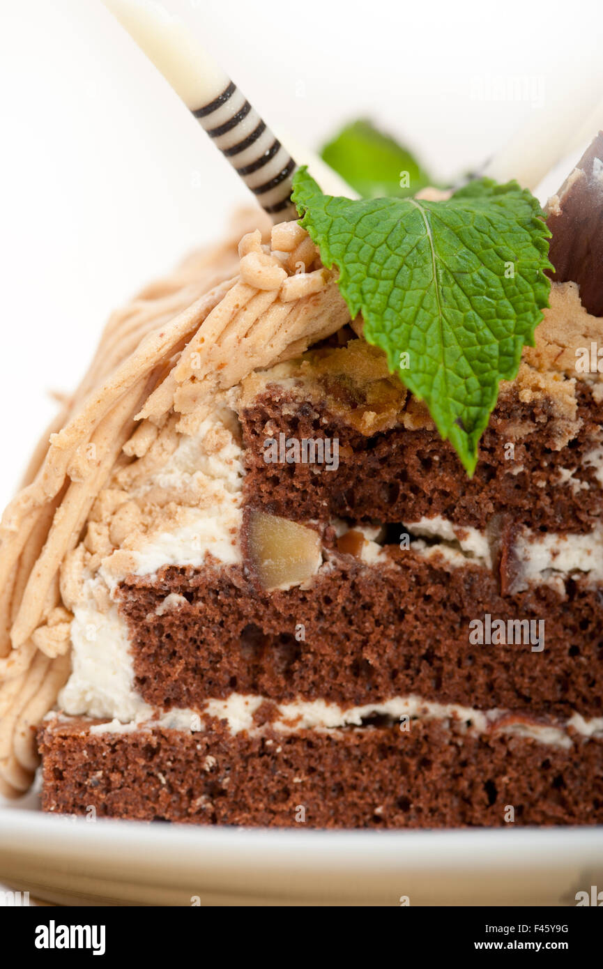 chestnut cream cake dessert Stock Photo - Alamy
