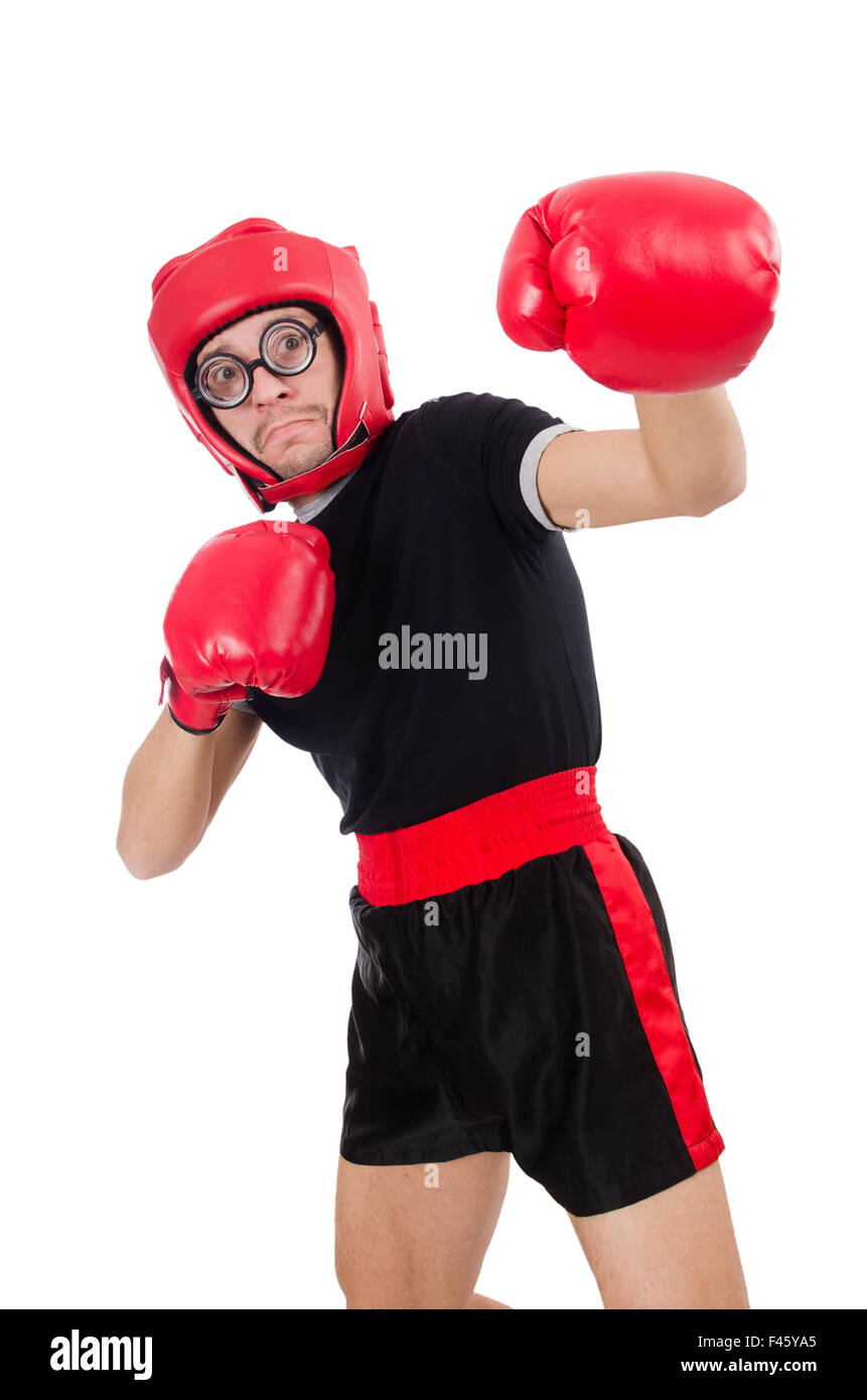 Funny boxer isolated on the white Stock Photo - Alamy