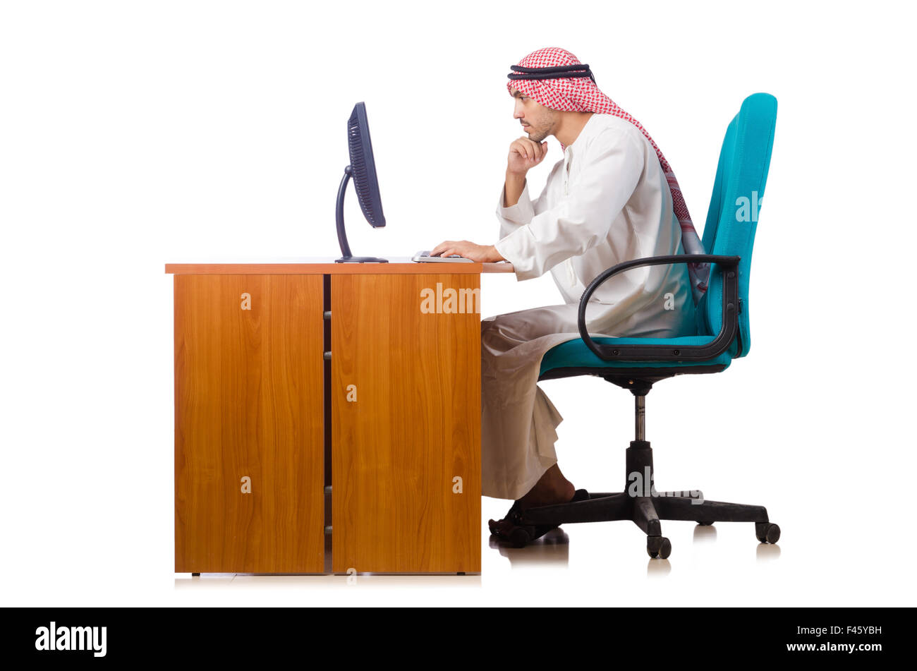 Arab businessman working on computer Stock Photo - Alamy