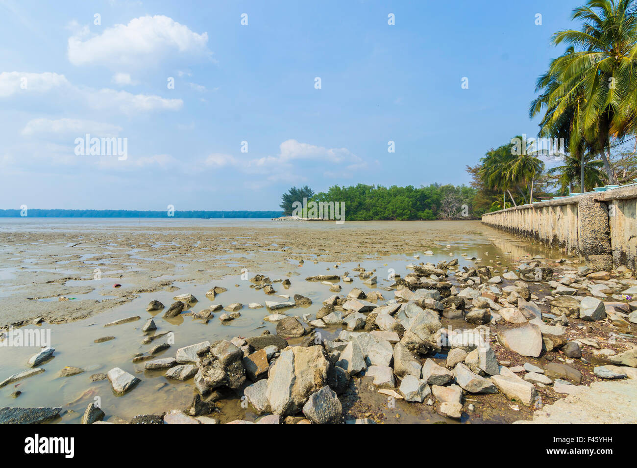 Beach stone wall Stock Photo - Alamy