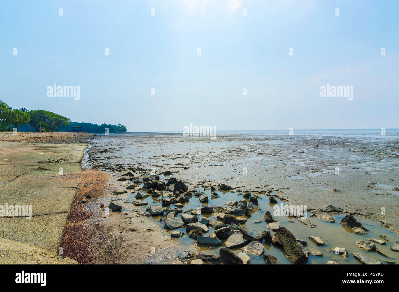 Beach stone wall Stock Photo - Alamy