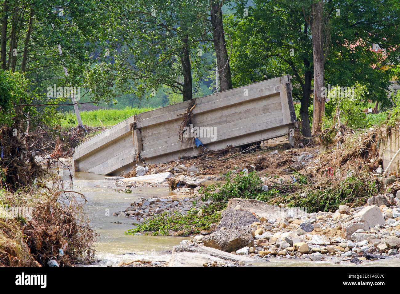 Bridge after flooding Stock Photo - Alamy
