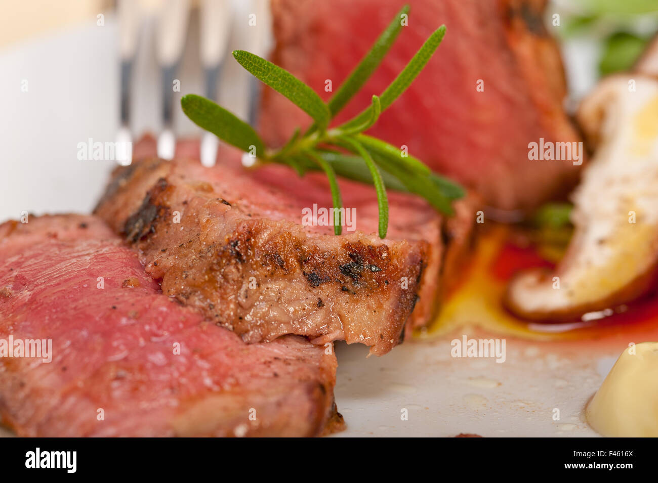 beef filet mignon grilled with vegetables Stock Photo - Alamy