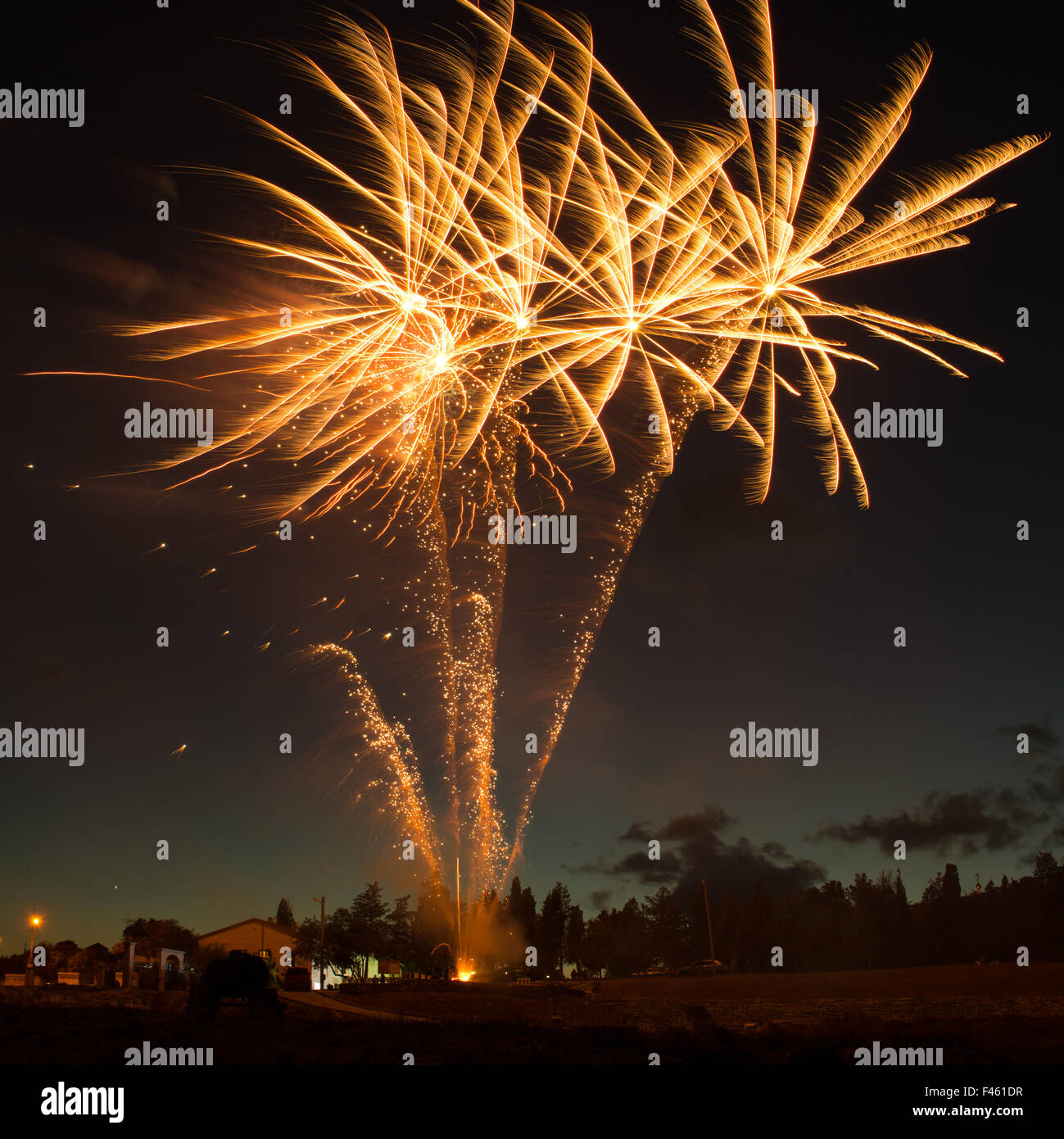 Red colorful fireworks Stock Photo - Alamy