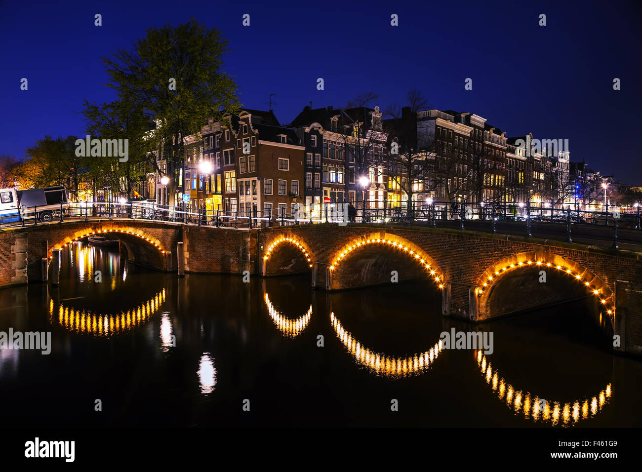Night city view of Amsterdam Stock Photo - Alamy