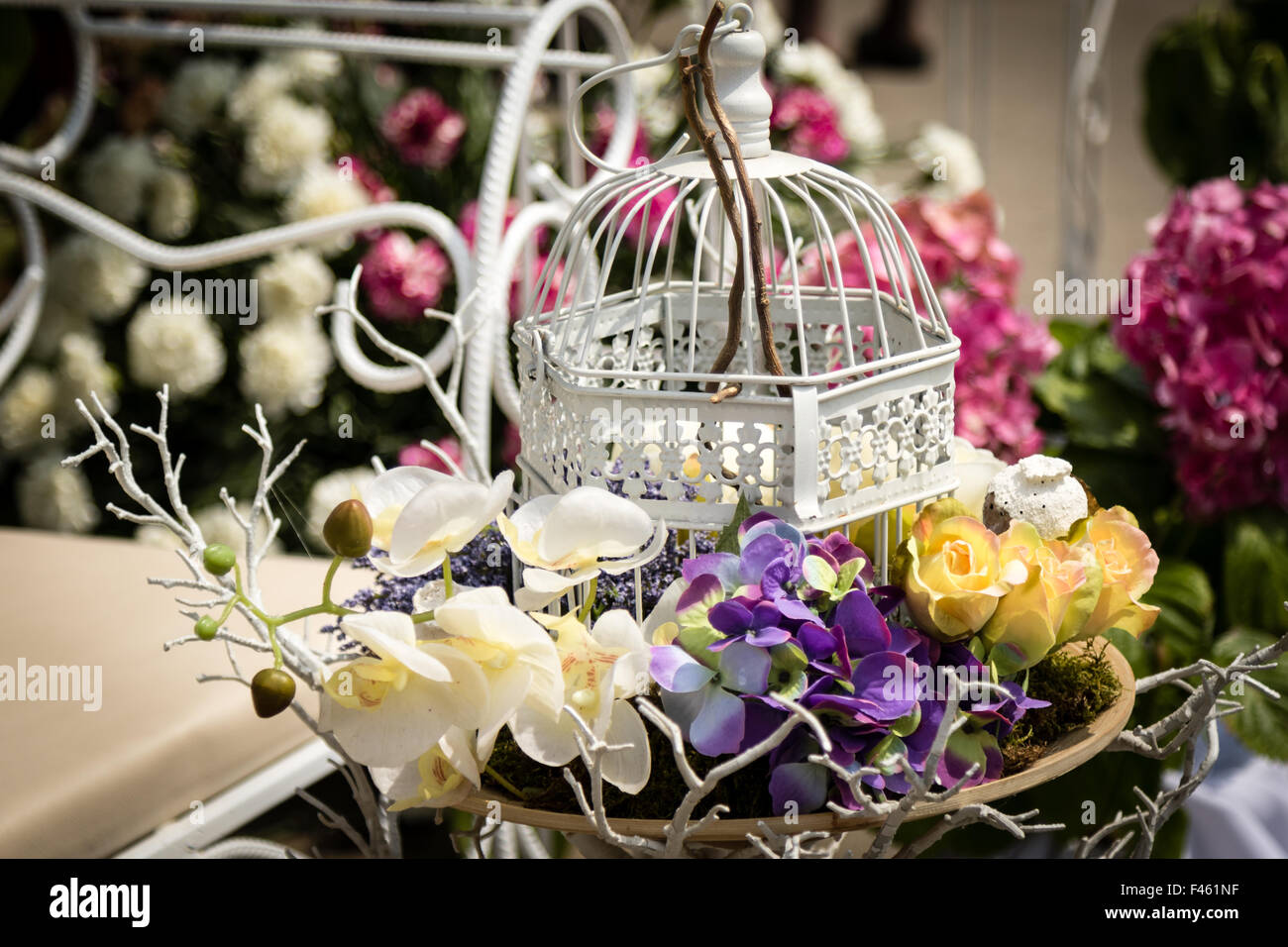 flowers in cage Stock Photo - Alamy