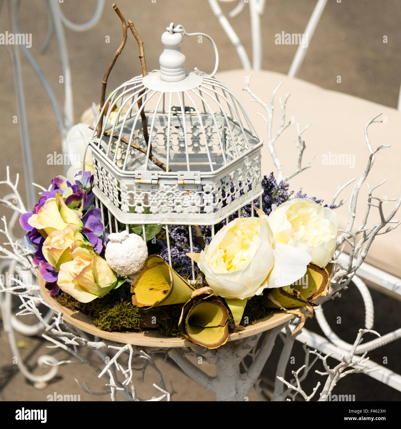 flowers in cage Stock Photo - Alamy
