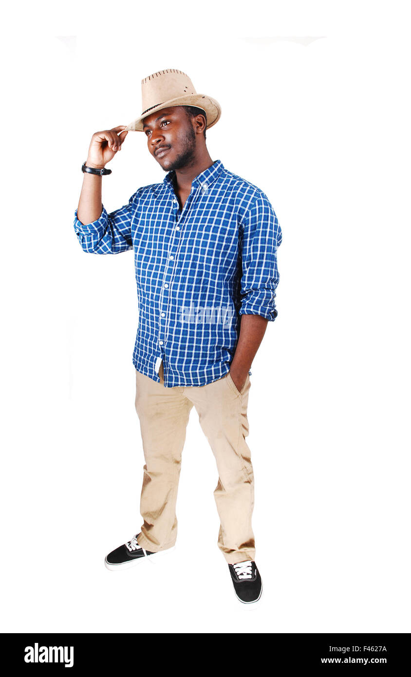 Black man lifting his hat Stock Photo - Alamy