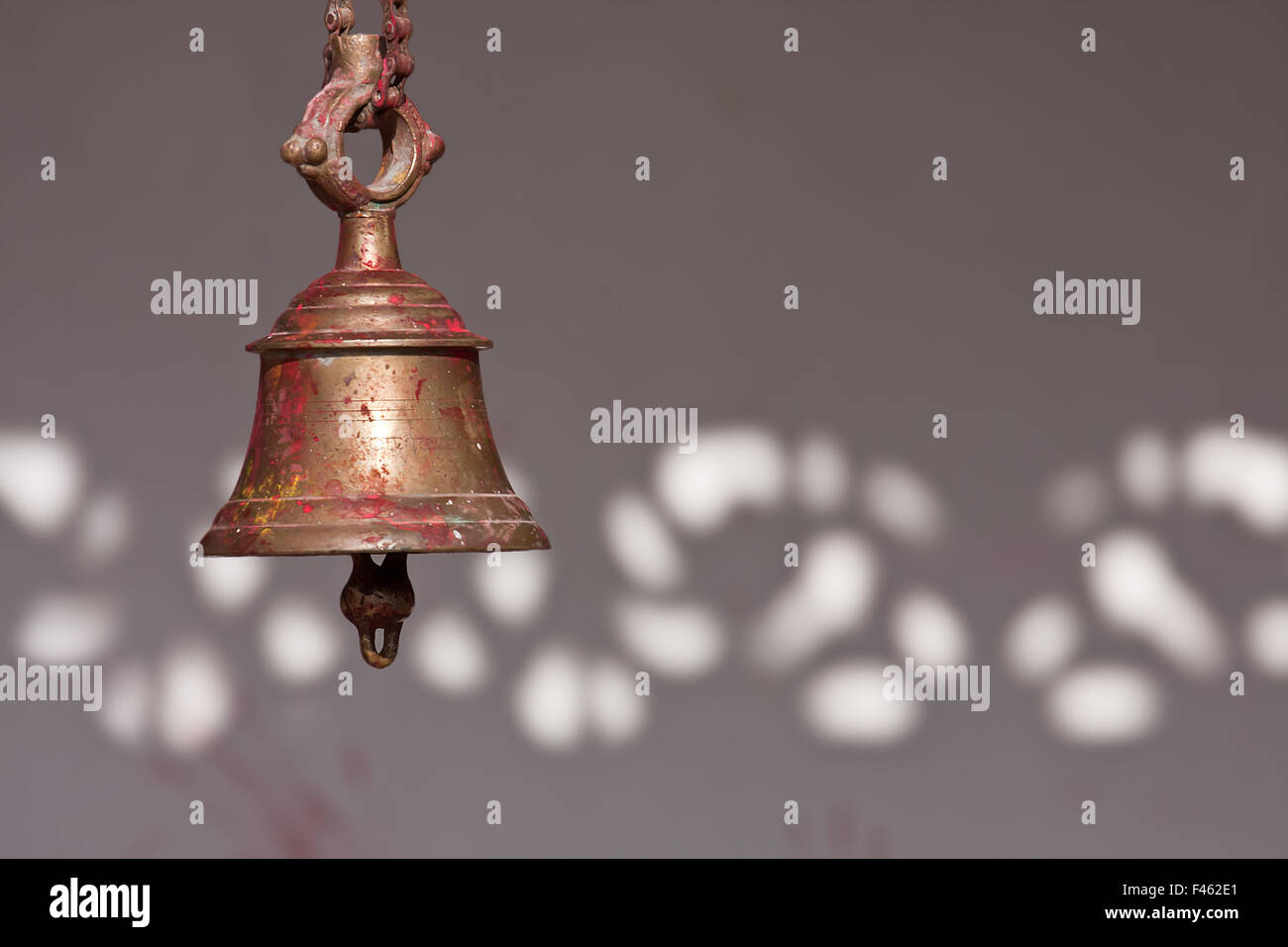 Traditional buddhist bell in Nepal Stock Photo - Alamy