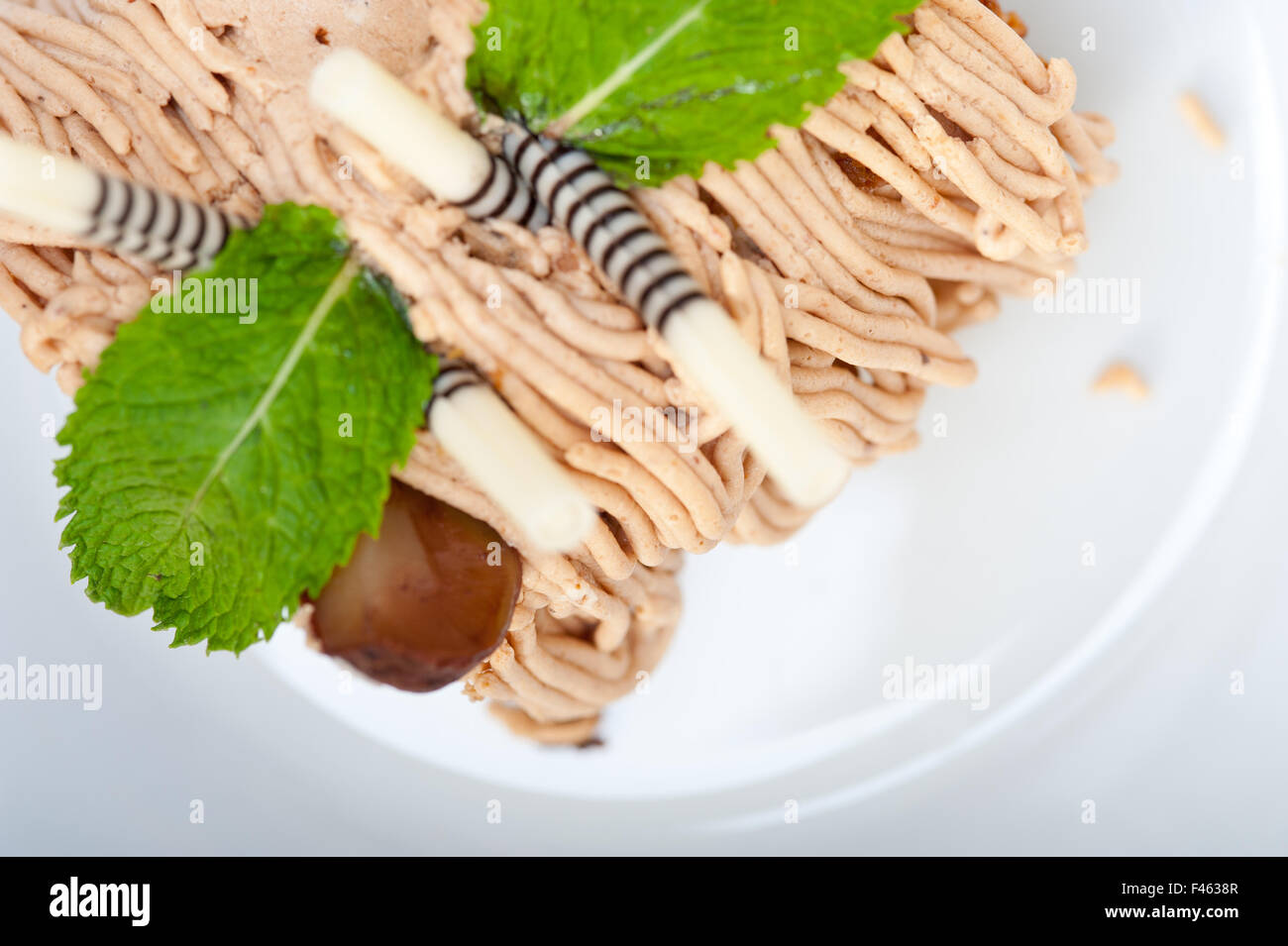 chestnut cream cake dessert Stock Photo - Alamy