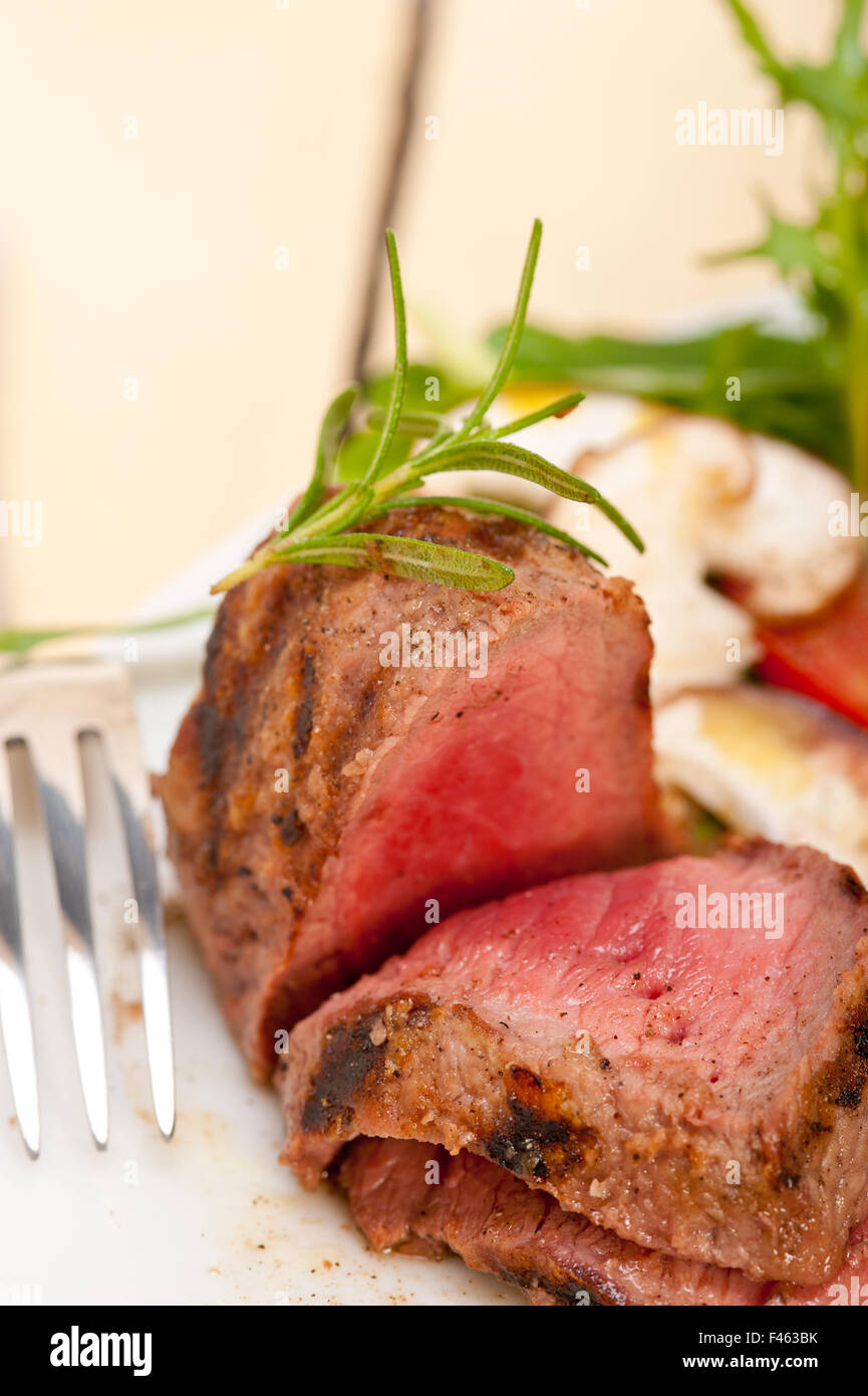 beef filet mignon grilled with vegetables Stock Photo - Alamy
