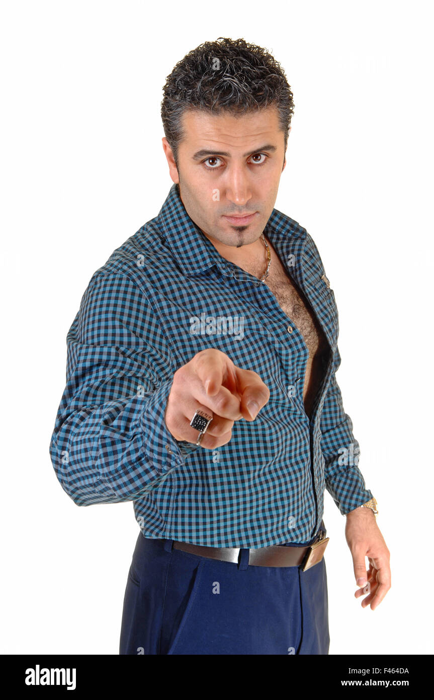 Man pointing finger Stock Photo - Alamy