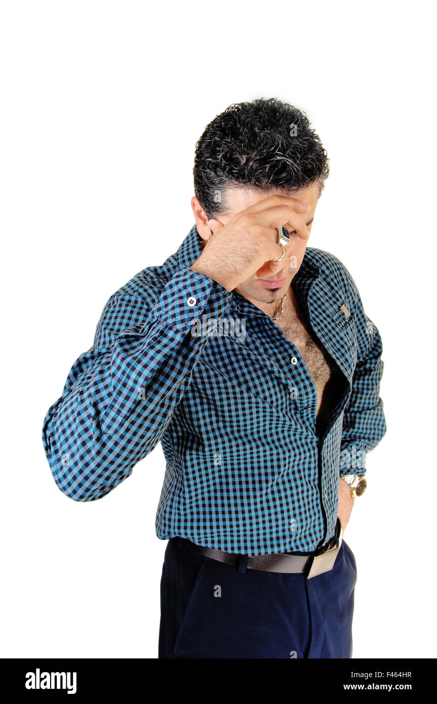 Worried young man hair hi-res stock photography and images - Alamy