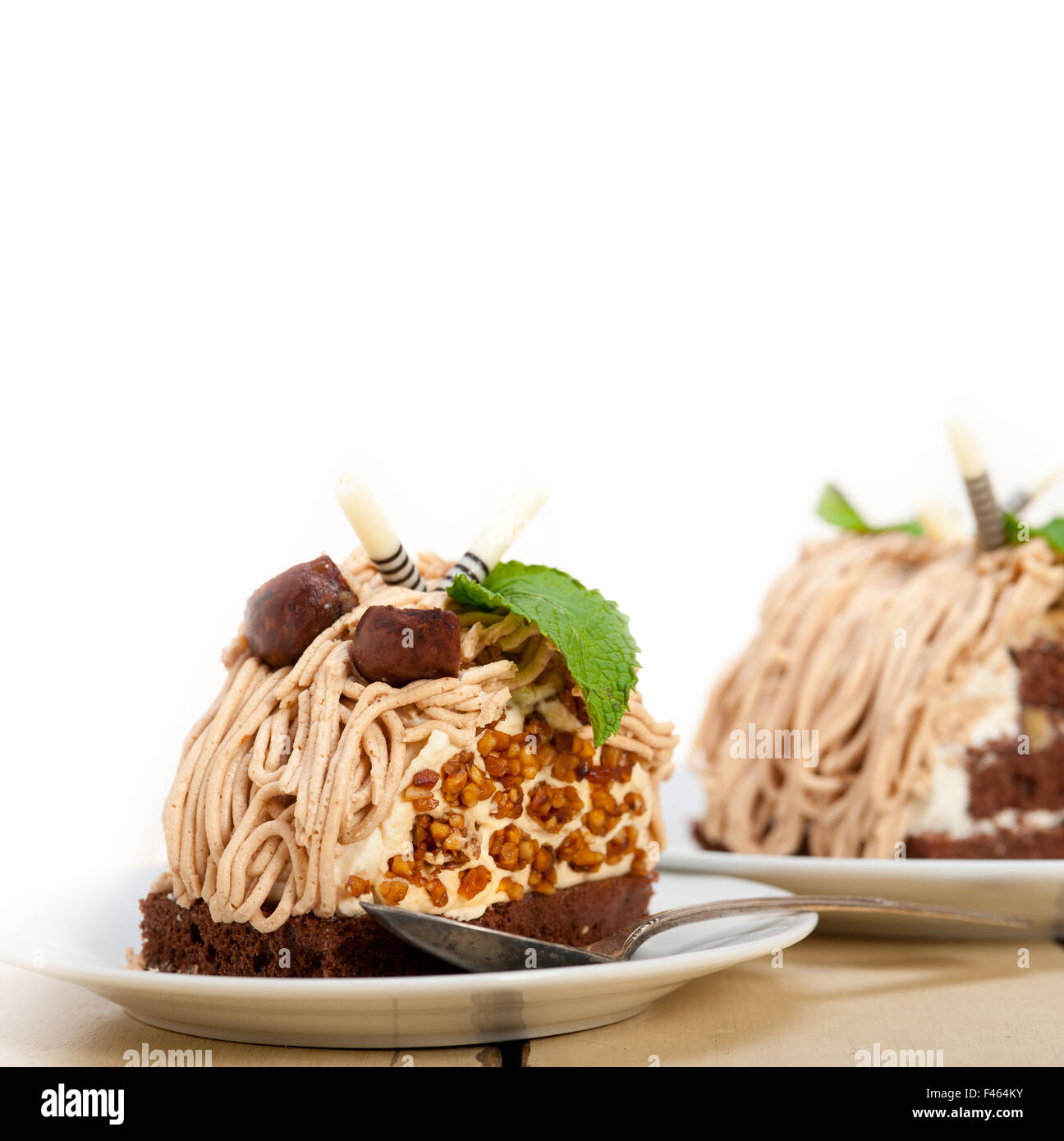 chestnut cream cake dessert Stock Photo - Alamy