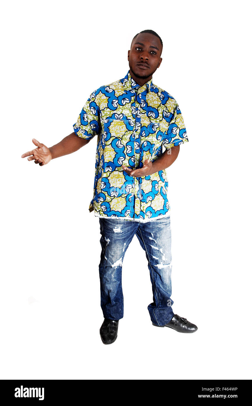 Black man showing the way Stock Photo - Alamy