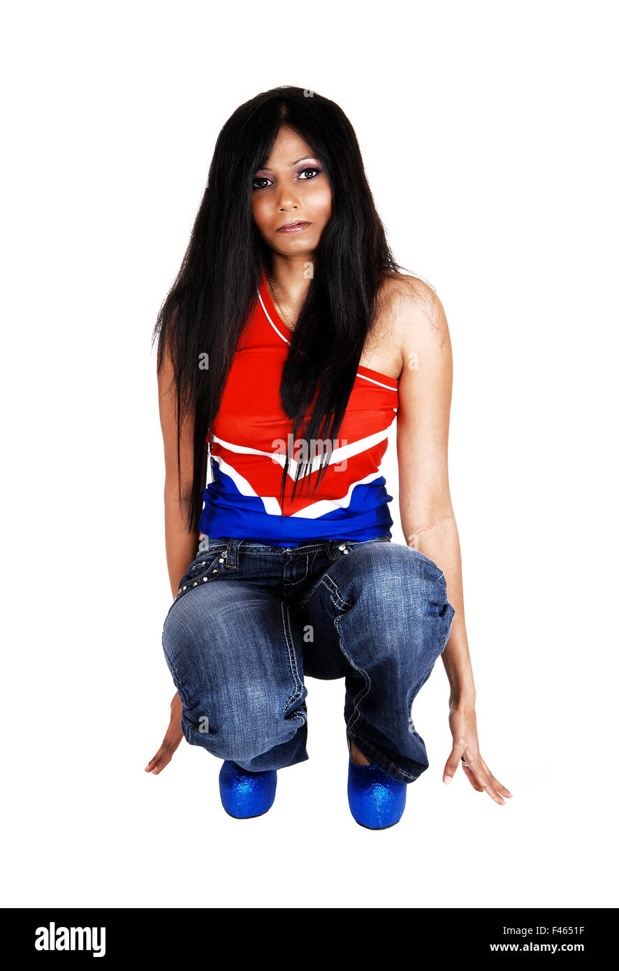 Crouching hi-res stock photography and images - Alamy