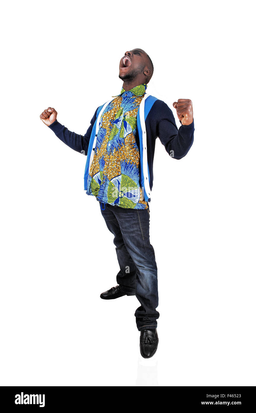 Screaming black man Stock Photo - Alamy