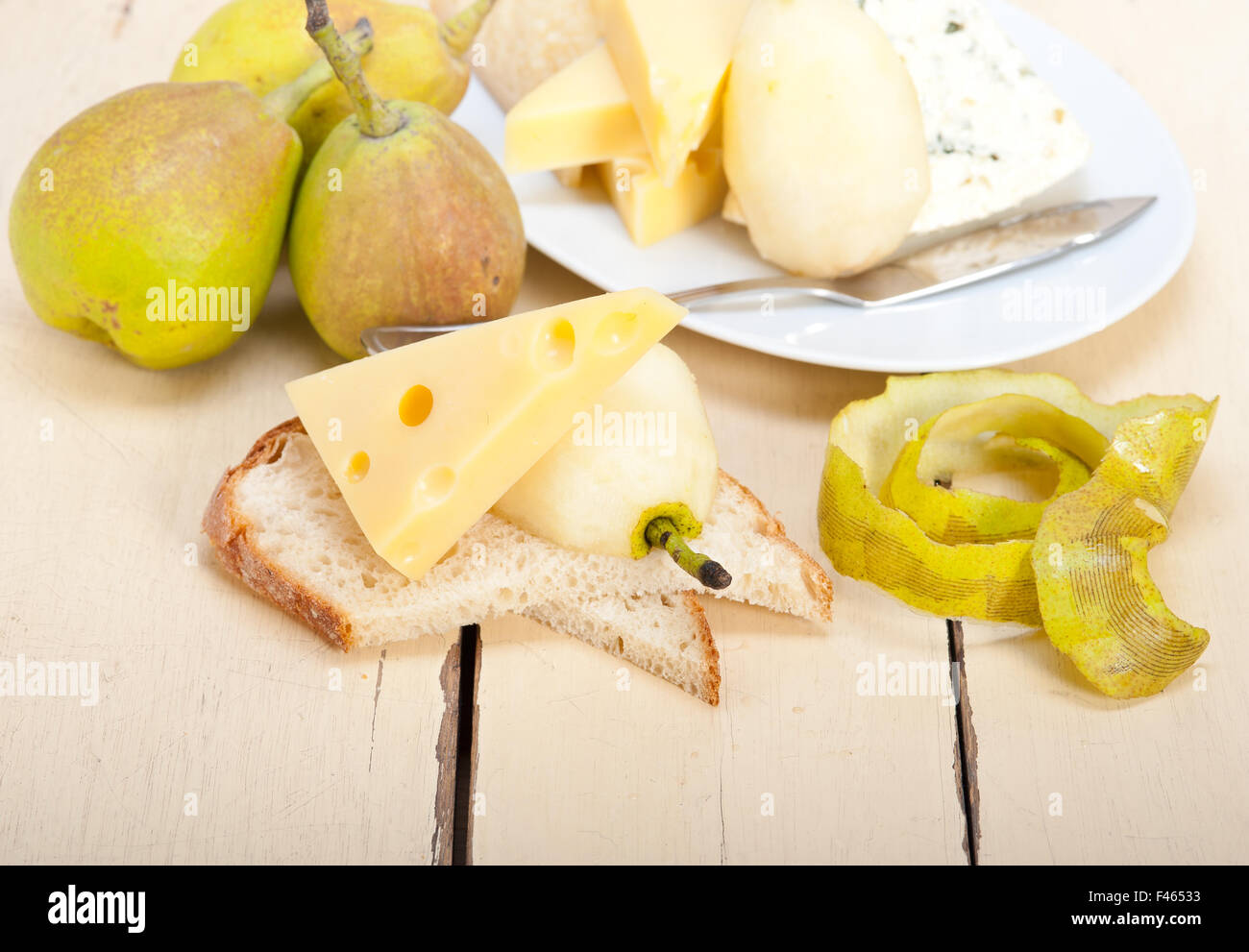 fresh pears and cheese Stock Photo - Alamy